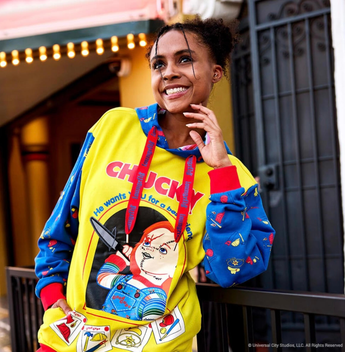 Loungefly Universal Childs Play Chucky Hooded Sweatshirt– LF Lovers